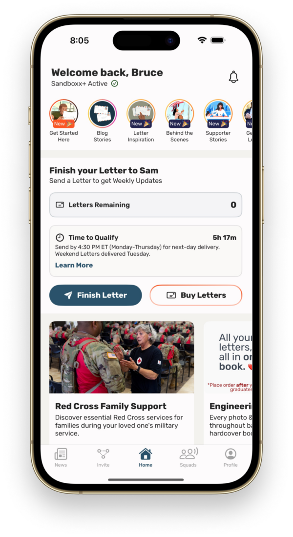 Sandboxx Letters - Sending Letters To Basic Training