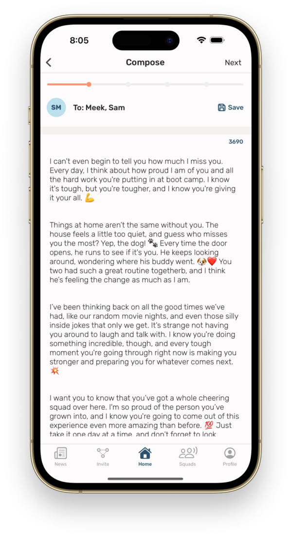 Sandboxx Letters - Sending Letters To Basic Training